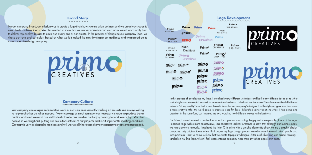 Branding Book Project - Primo Creatives Primo Creatives Book
